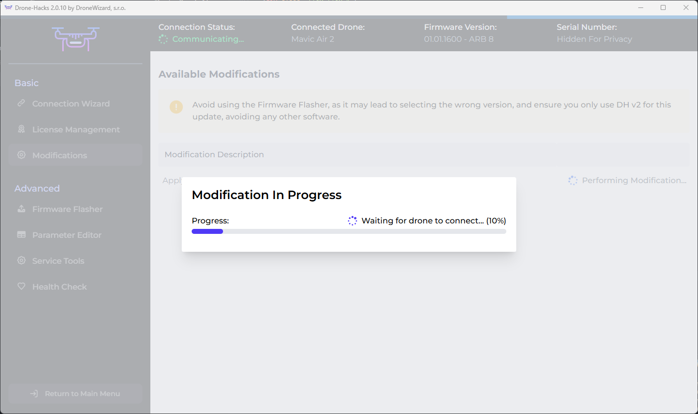 Dji Fpv Racer Applying Hacks Tutorial Drone Hacks Wiki Learn How To Hack Your Drone